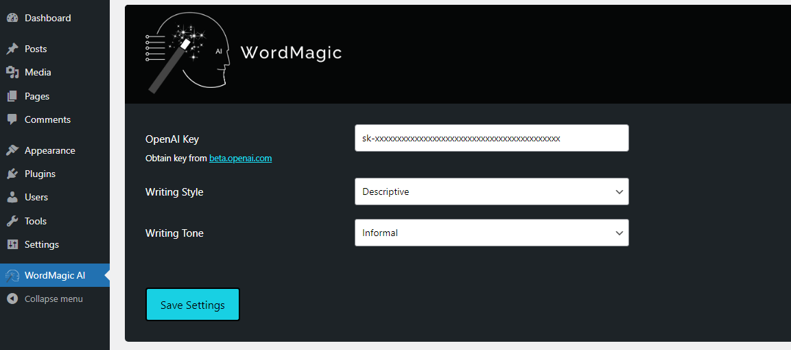 ChatGPT AI Content Writer WordPress Plugin - WordMagic AI